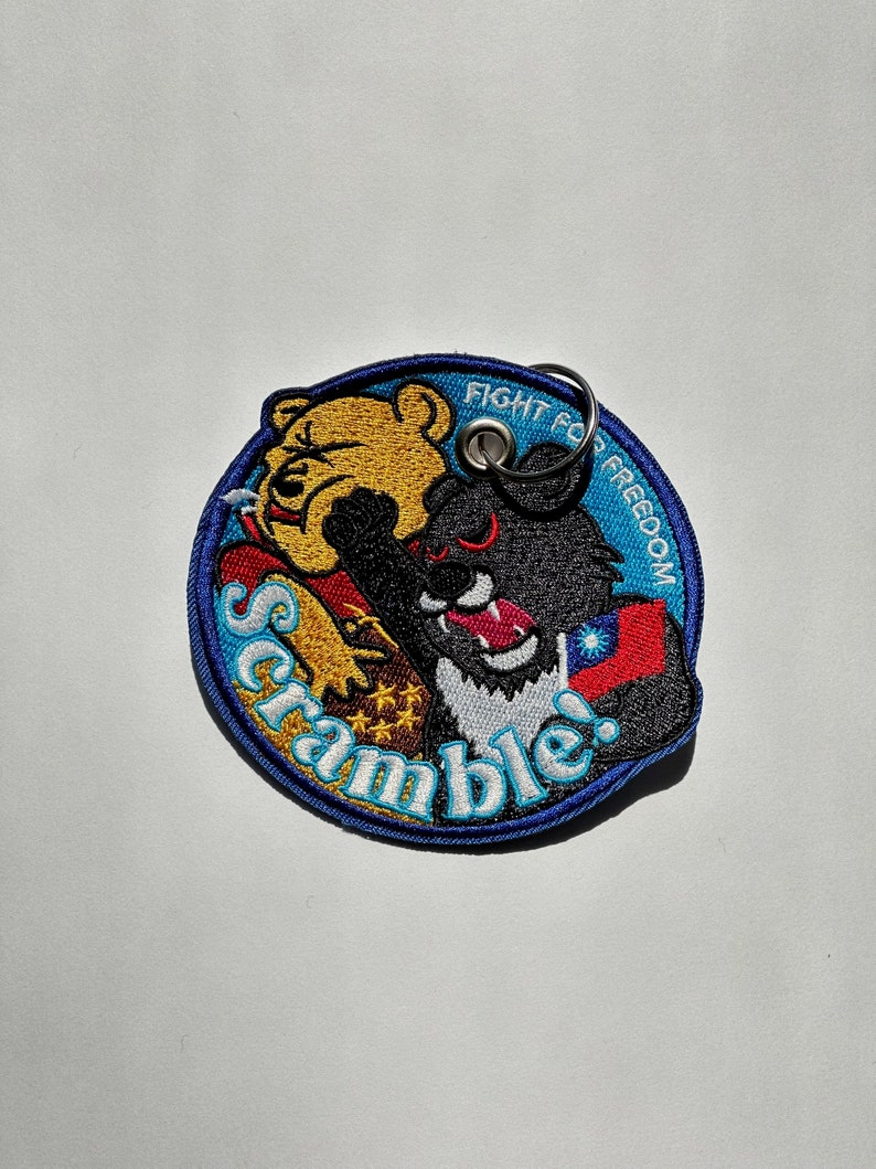 Taiwan Air Force Patch Embroidered Scramble Blue Patch 4in Iron-on, Vel ...