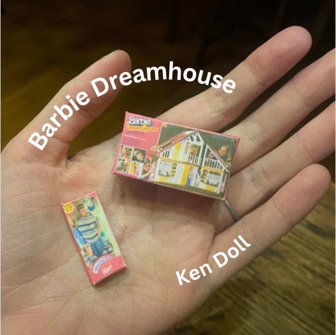 Tiny Barbie Dreamhouse and Ken Doll Dollhouse Miniature 1/12 Scale 1:12 ...