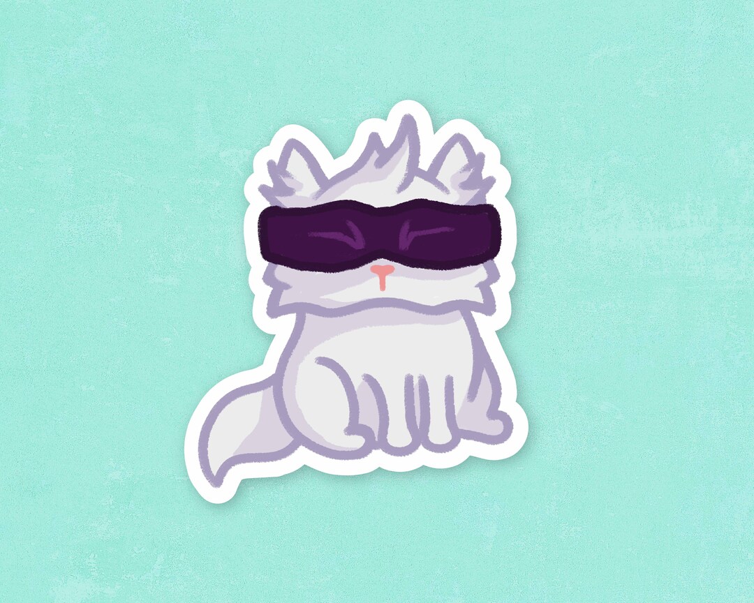 Gojo Cat Sticker, Jujutsu Kaisen Sticker, Cat Sticker, Gojo Sticker - Etsy