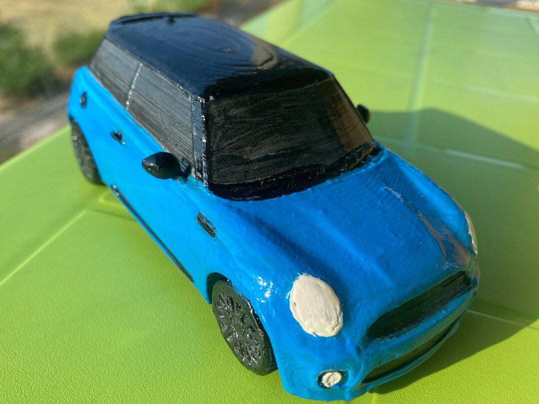 3D Printed Mini Cooper Figure - Hand-painted Classic Car Replica ...