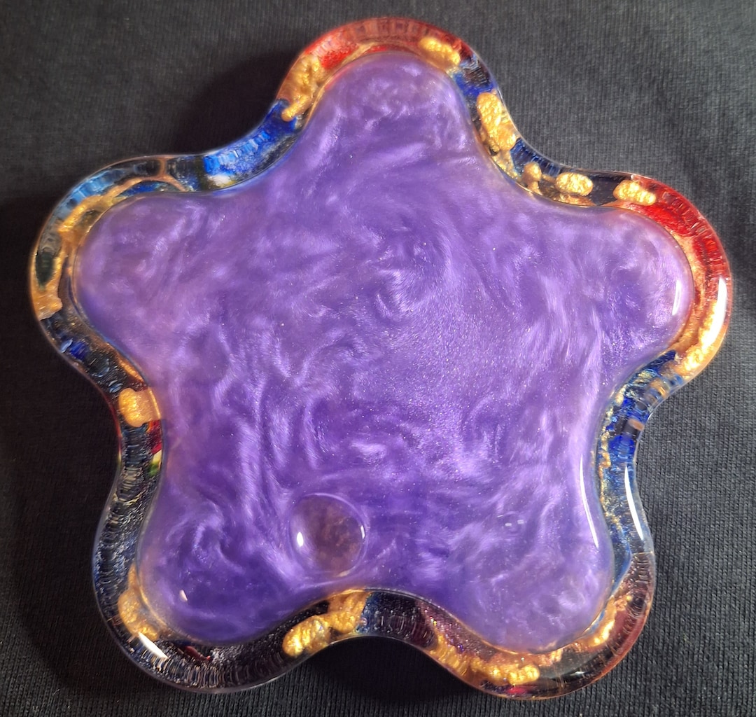 Purple Flower Fluid Fidget Toy/stress Relief Sensory Toy Resin - Etsy