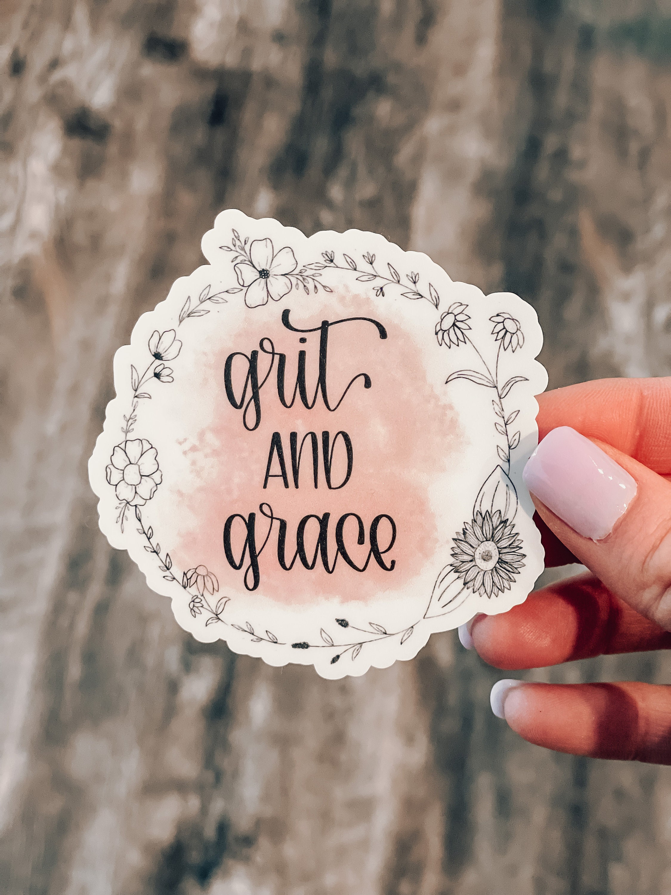 Single Sticker | Grit and Grace | Vinyl Decal - Etsy