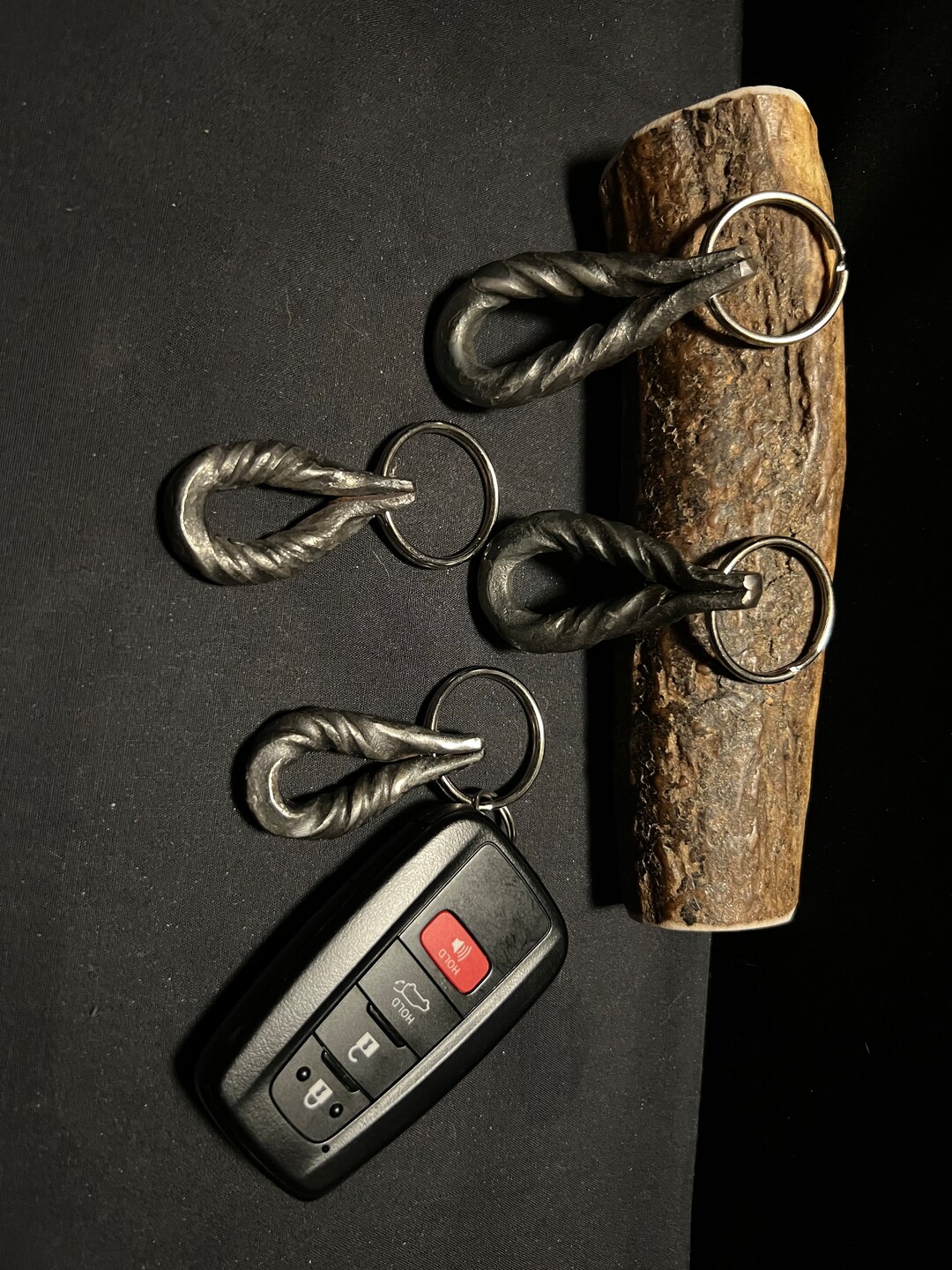 Hand Forged Twisted Tear Drop Key Chain - Etsy