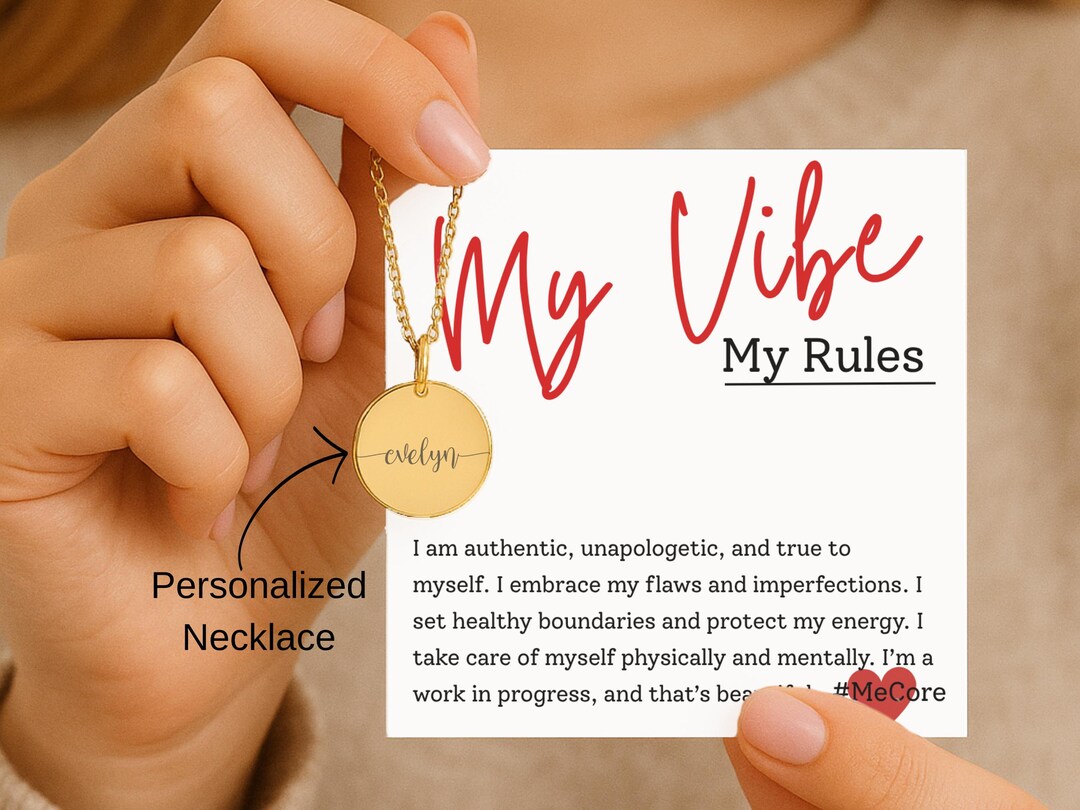 My Vibe Name Necklace • Personalized Mental Health Jewelry • Custom ...