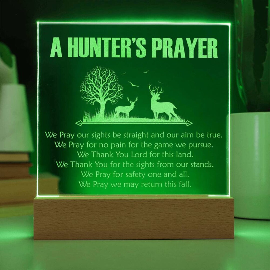 A Hunter's Prayer Engraved Acrylic Sign Hunting Gift Man Cave Decor ...
