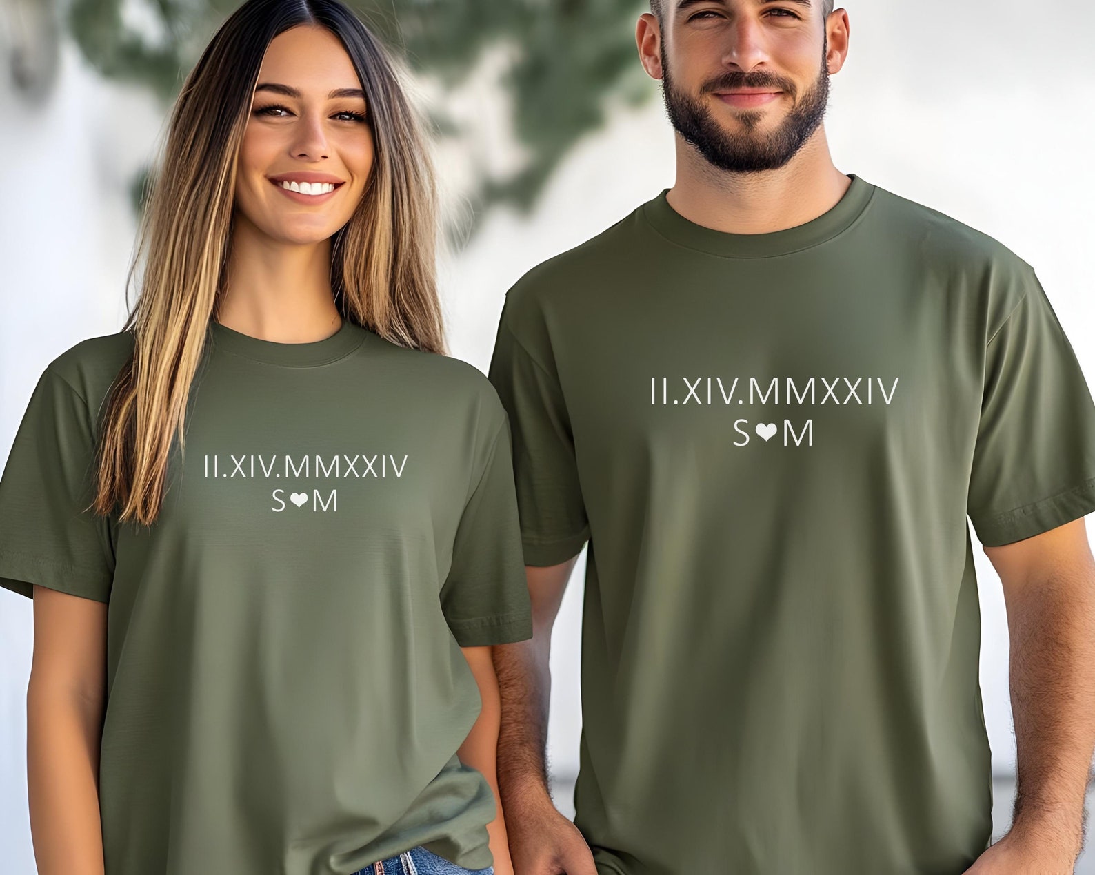 Personalized Roman Numeral T-shirt, Comfort Colors Tees, Custom Couples ...