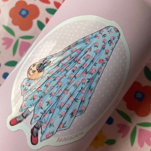 Vintage Ghost Girl Vinyl Sticker // Halloween Costume Stickers // Vinyl ...