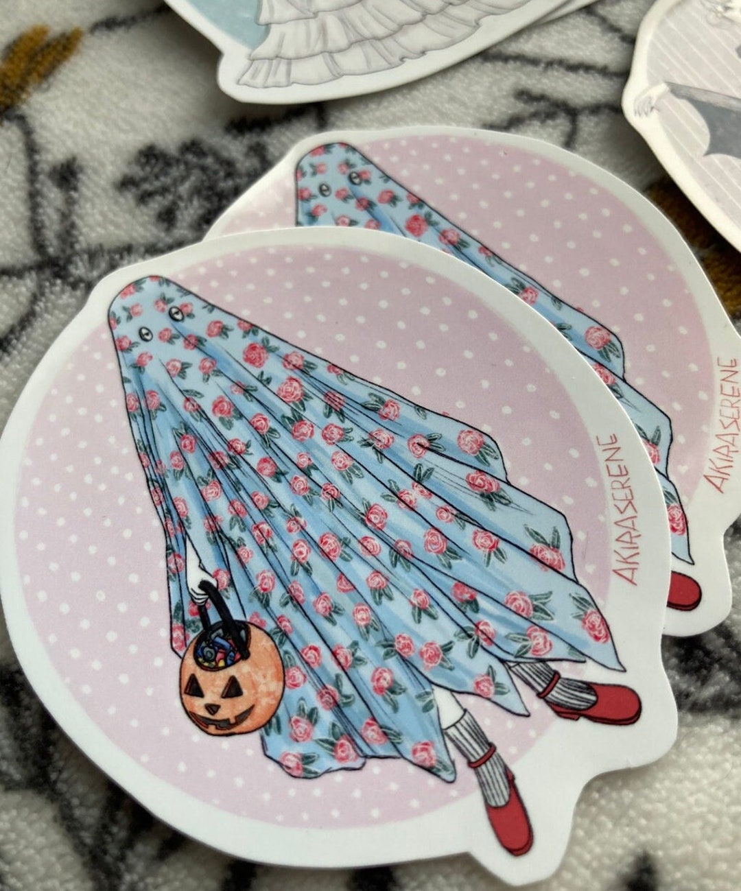 Vintage Ghost Girl Vinyl Sticker // Halloween Costume Stickers // Vinyl ...