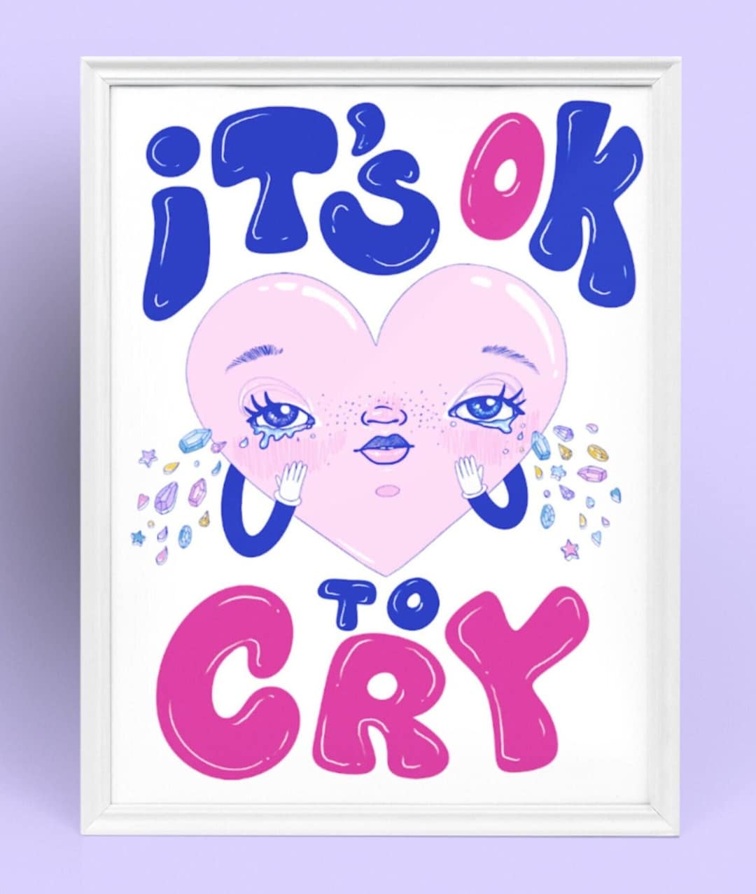 Its Okay to Cry // Mental Health Art Print // Original Art Print - Etsy