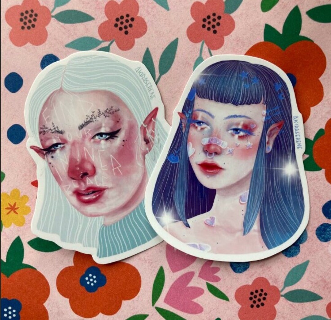 Fantasy Elf Sticker 2-pack // Fairycore Stickers // Vinyl Stickers - Etsy