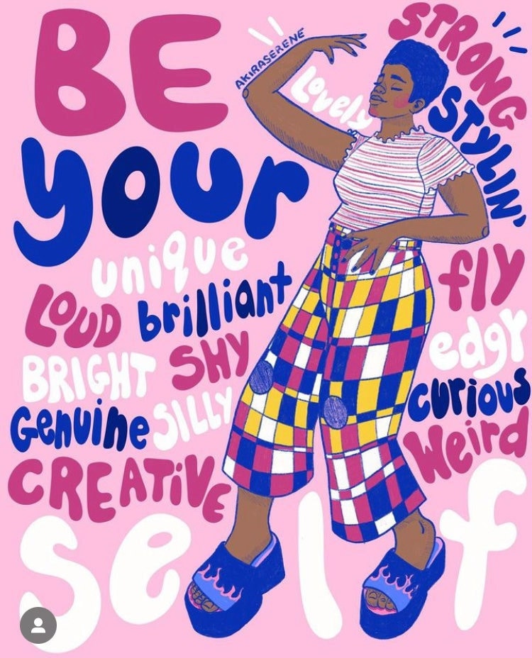 Digital Portrait Slogan // Self Love Art // Positive Affirmations ...