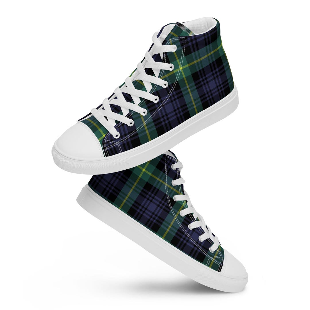 Navy Green Plaid High Top, Plaid Kicks, Blue Green Shoes, Best Shoe ...