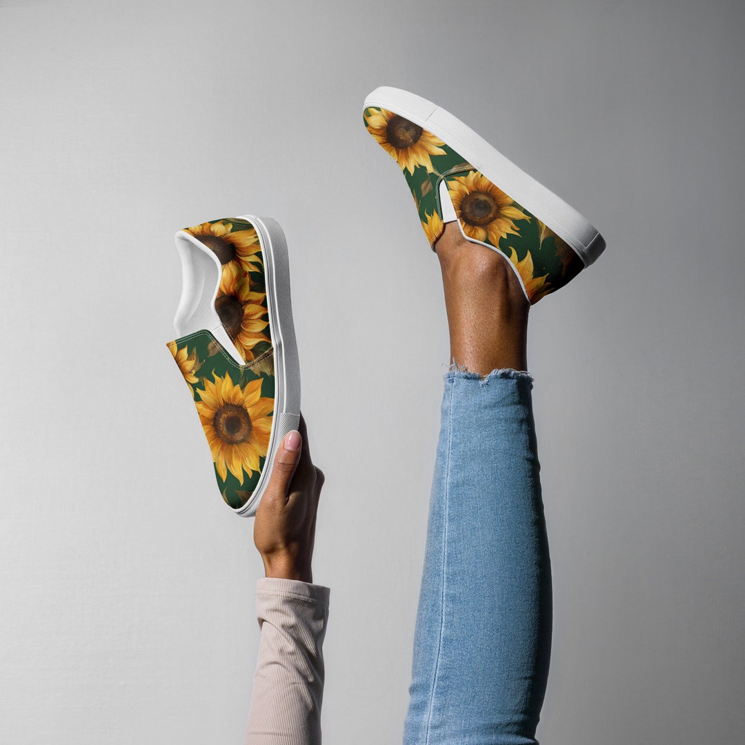 Sunflower Sneaker Green, Autumn Sunflower Shoe, Summer Sunflower ...