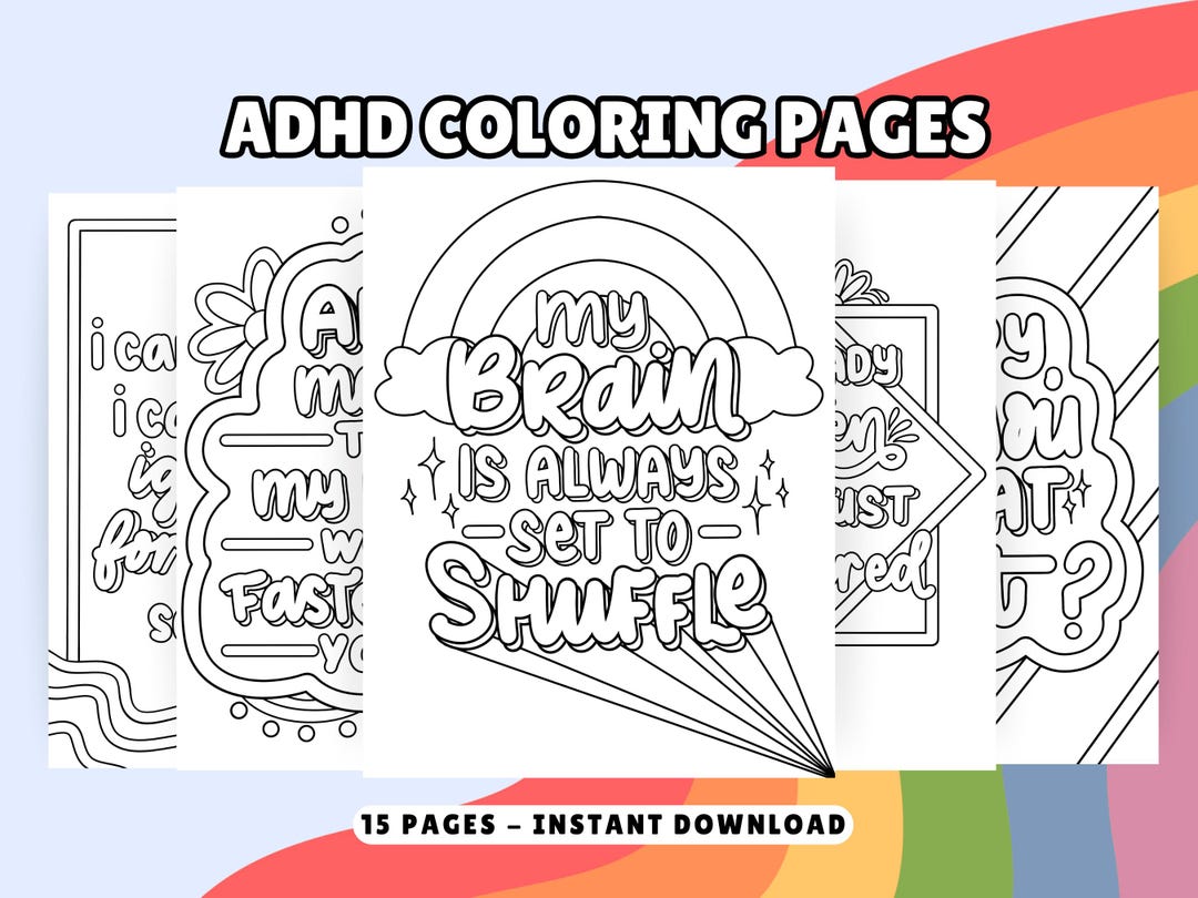 ADHD Coloring Book for Adults & Teens: Hand-drawn Affirmations (PDF ...