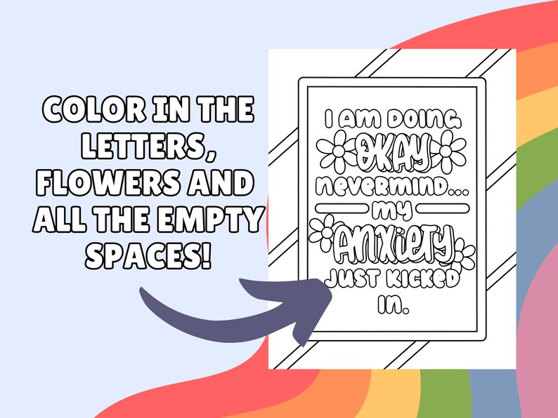 Mental Health Coloring Book: Anxiety Relief, Quote Designs (PDF ...
