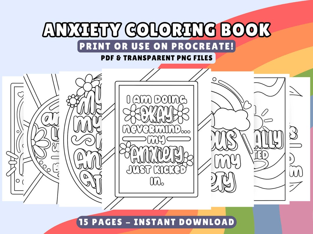 Mental Health Coloring Book: Anxiety Relief, Quote Designs (PDF ...