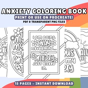 Mental Health Coloring Book: Anxiety Relief, Quote Designs (PDF ...