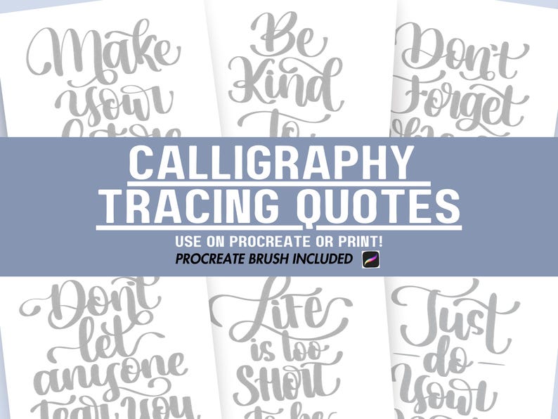 Procreate Lettering Workbook, Tracing Book, Positive Affirmations, iPad ...