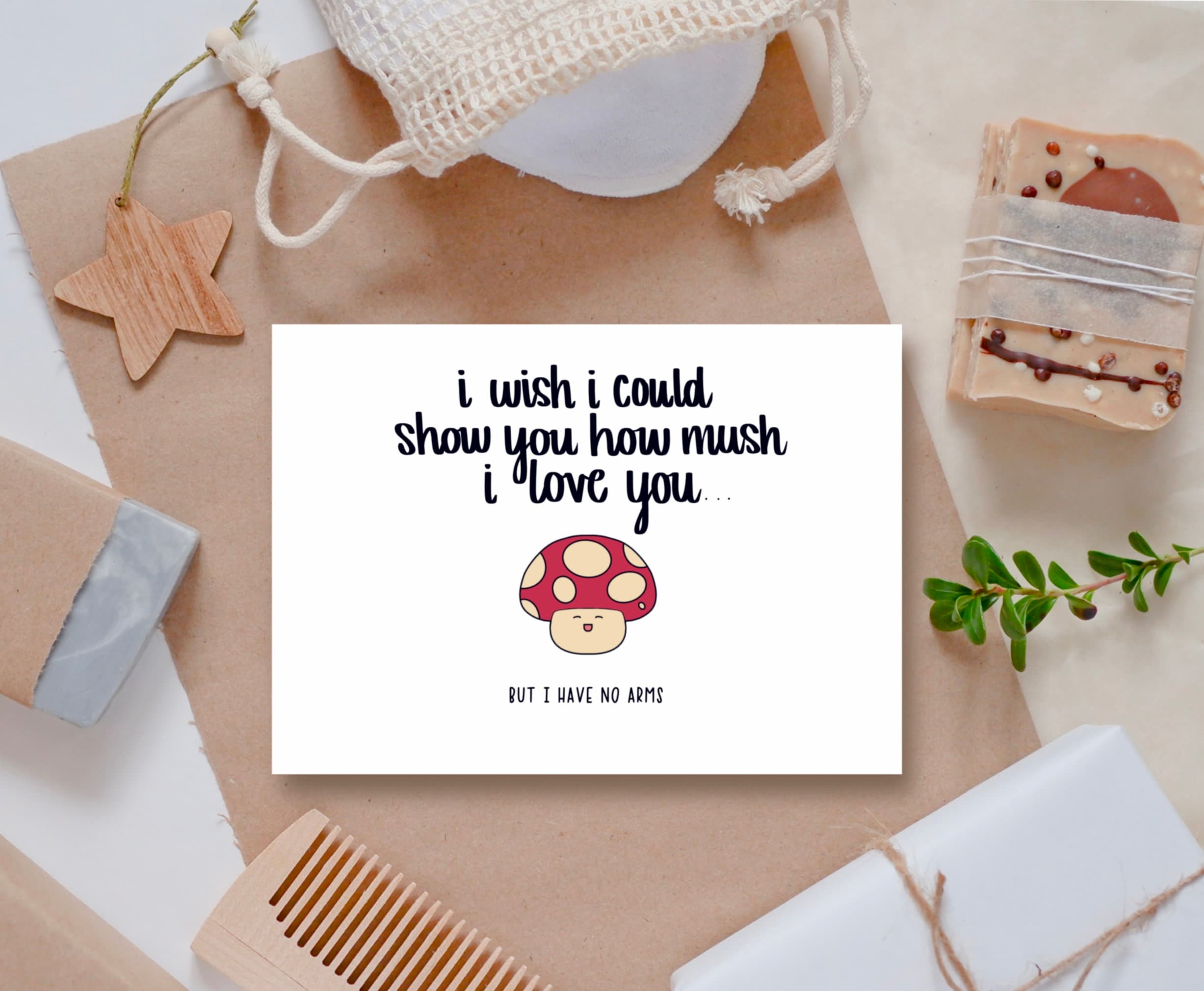 Mushroom Hug Anniversary Card, Funny Fungi Joke, Shroom Valentines Day ...