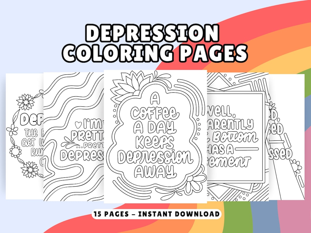 Mental Health Coloring Pages, Depression, Therapeutic Coloring, Therapy ...