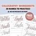 Modern Calligraphy Practice Sheets, Hand Lettering Practice Templates ...