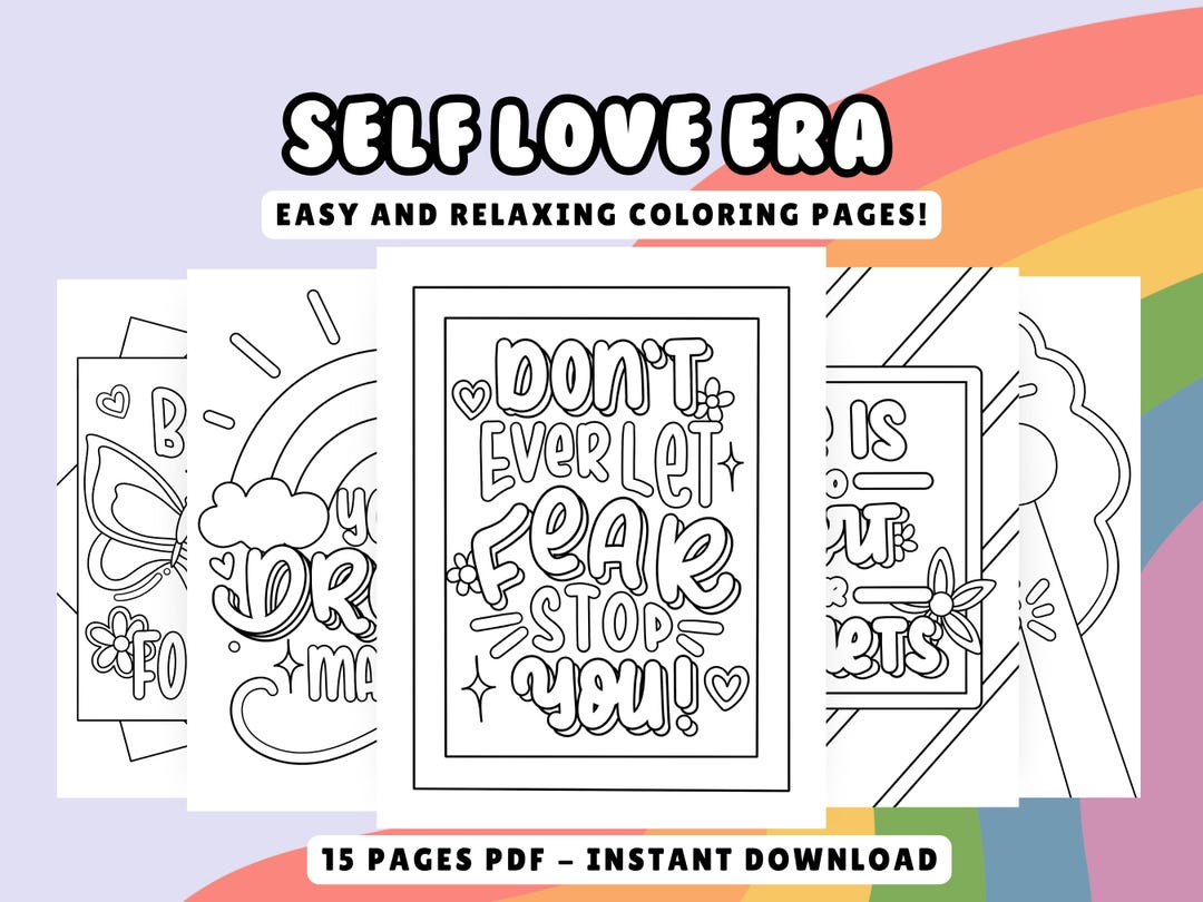 Self Love Coloring Pages, Mental Health Coloring Book for Adults ...