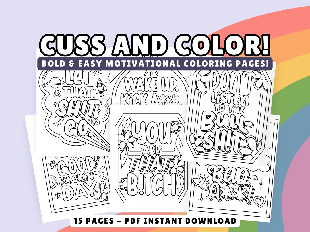 Swear Word Coloring Book: Adult Stress Relief, Motivational Quotes ...