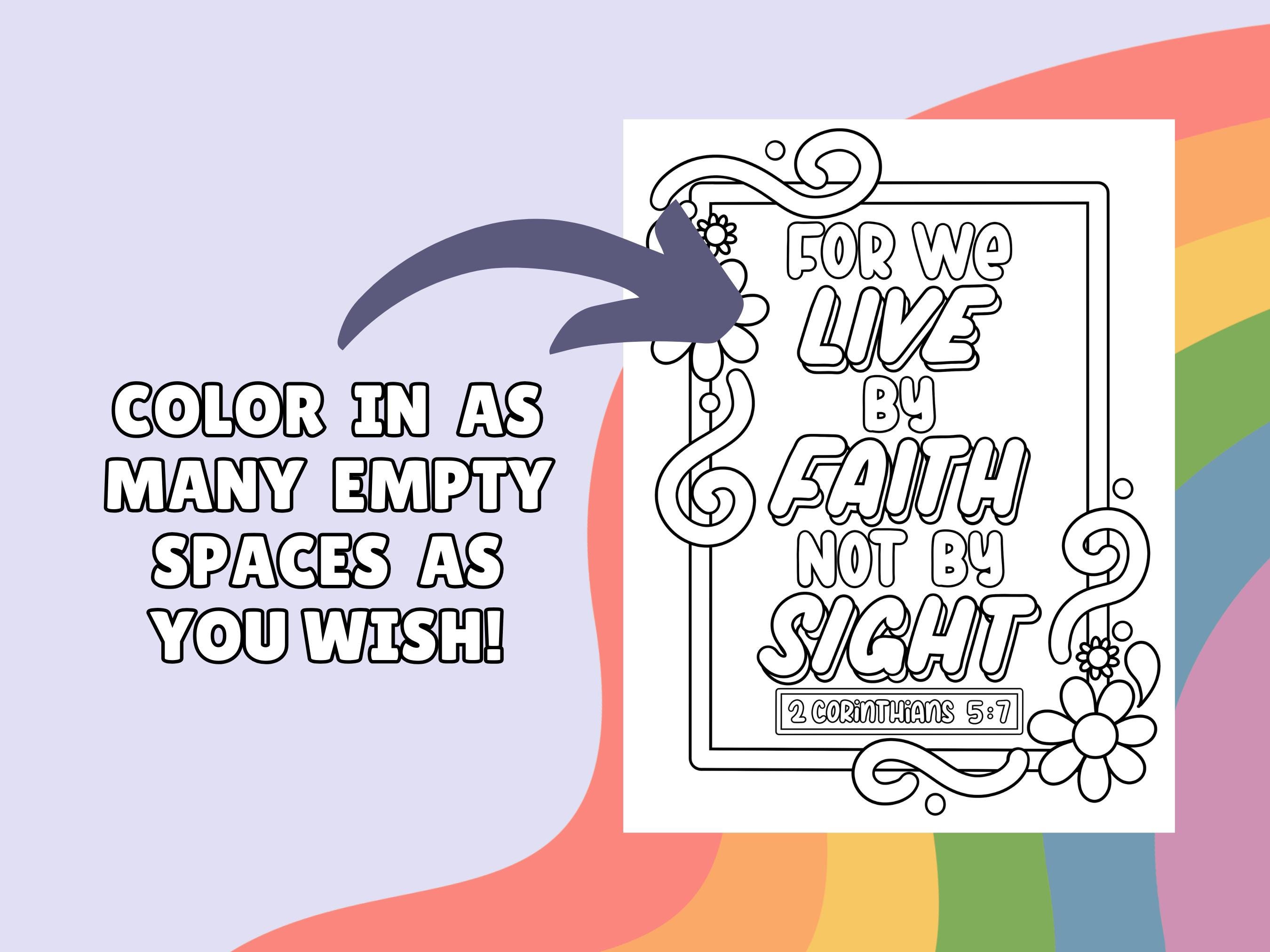 15 Bible Verse Coloring Pages for Adults, Religious Coloring Book ...