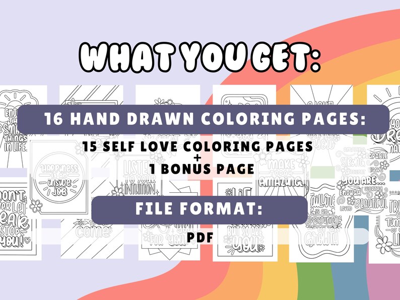 Self Love Coloring Pages, Mental Health Coloring Book for Adults ...