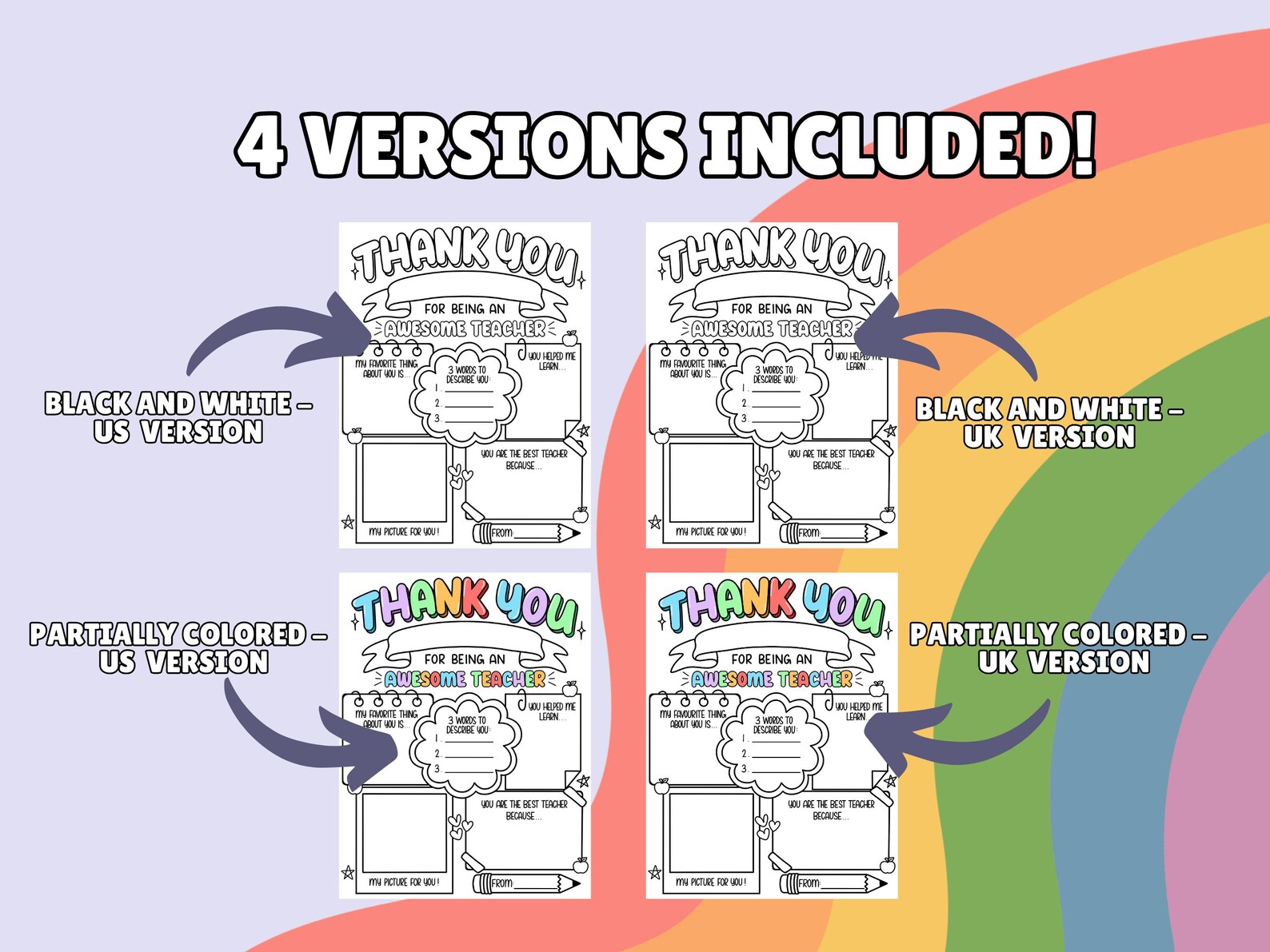 Teacher Appreciation Coloring Page: Thank You Gift (printable - Digital ...