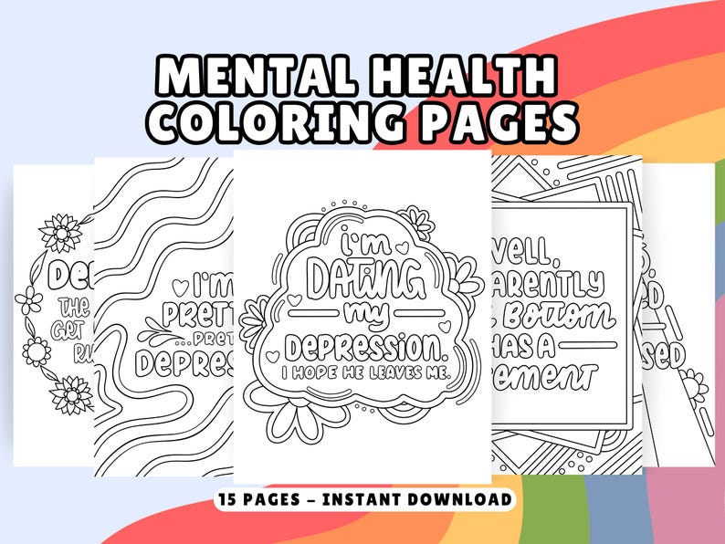 Anxiety Relief Coloring Book: Mental Health Activity Pages (PDF ...