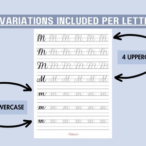 Modern Calligraphy Practice Sheets, Hand Lettering Practice Templates ...