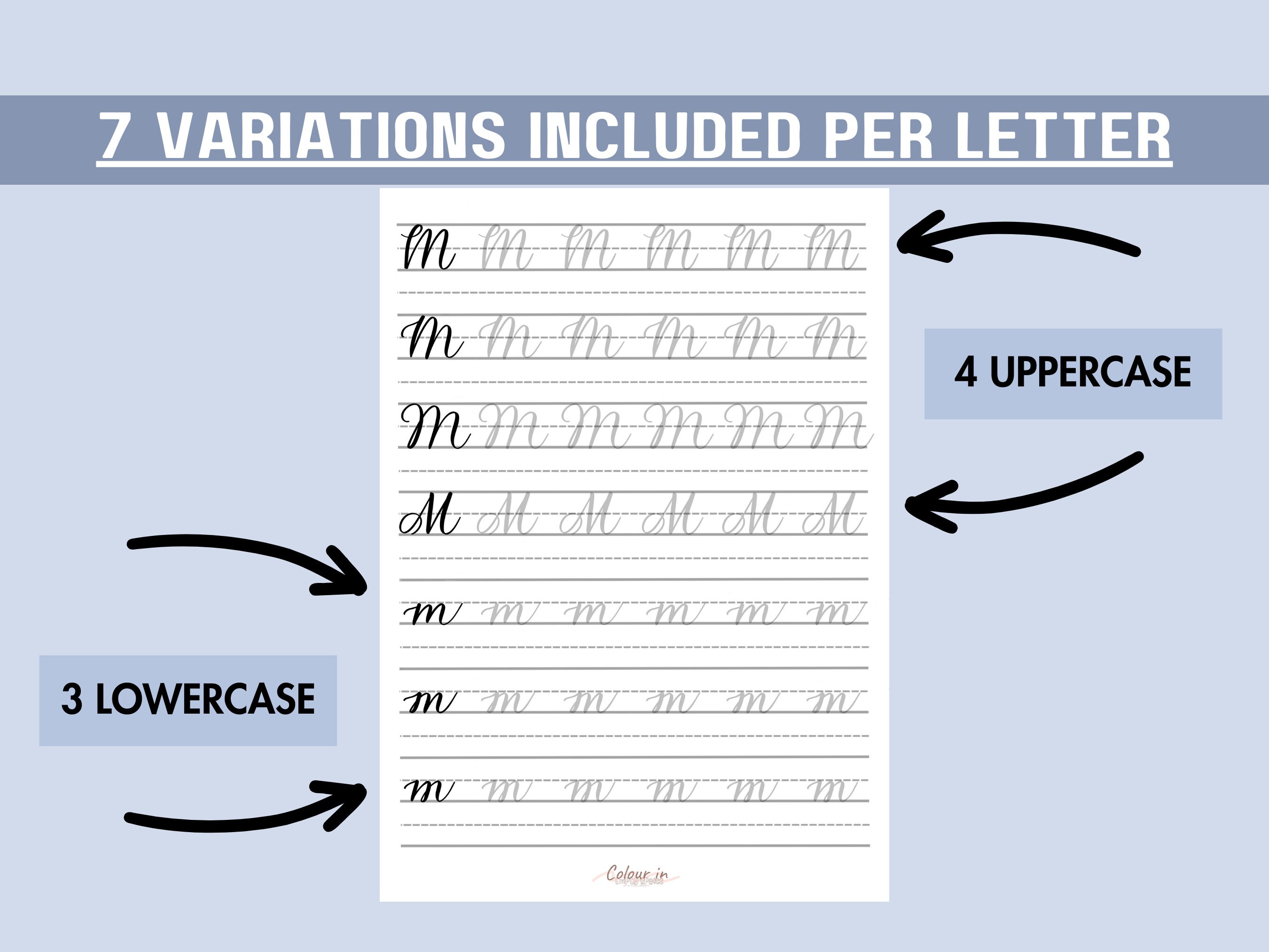 Modern Calligraphy Practice Sheets, Hand Lettering Practice Templates ...