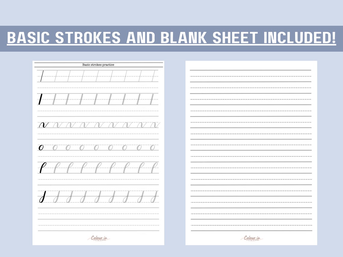 Modern Calligraphy Practice Sheets, Hand Lettering Practice Templates ...