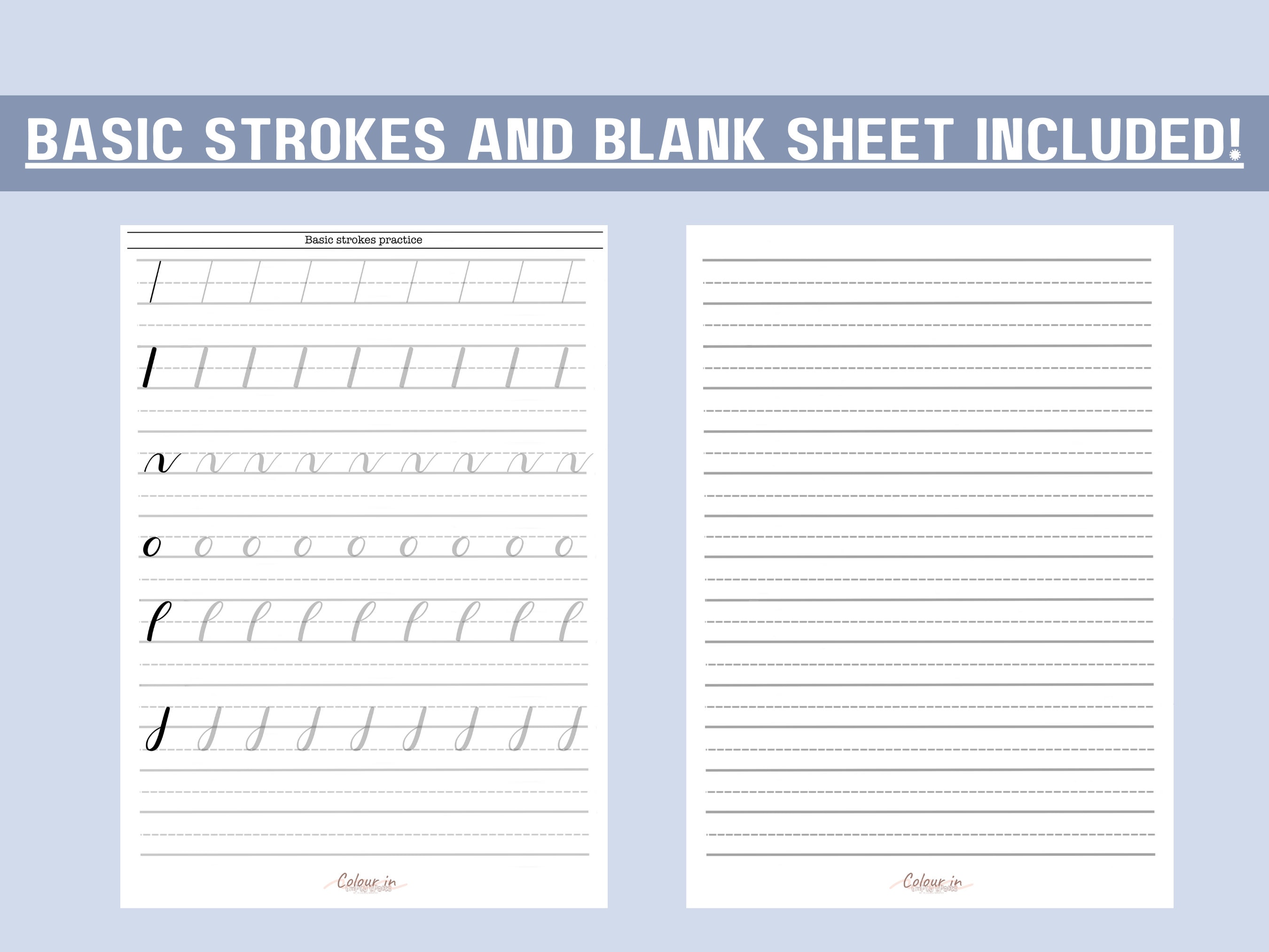 Modern Calligraphy Practice Sheets, Hand Lettering Practice Templates ...