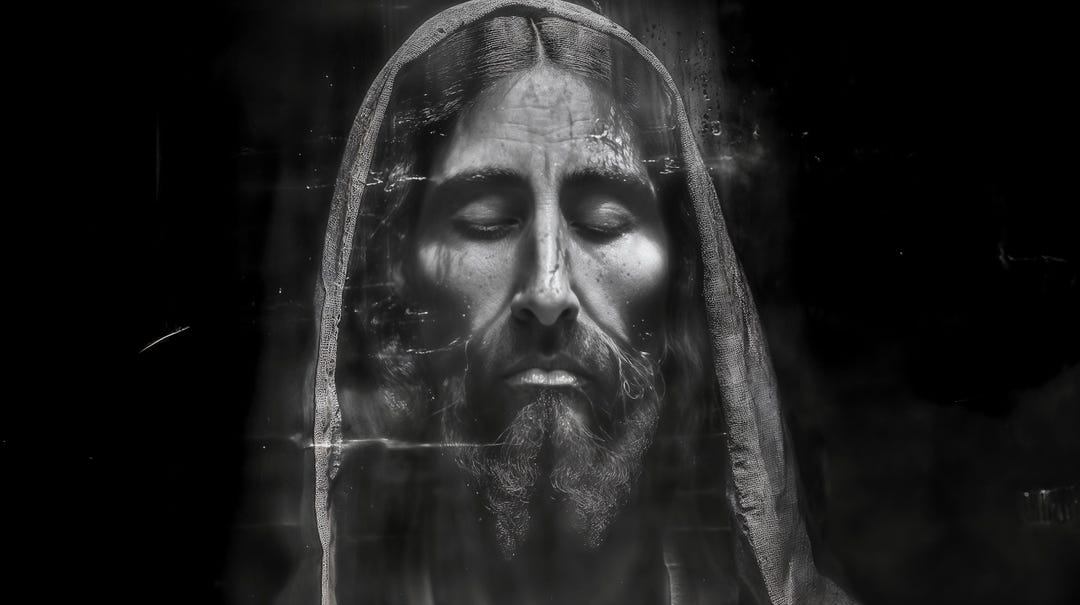 Jesus From the Shroud of Turin Superimposed Face on AI Generated Face ...