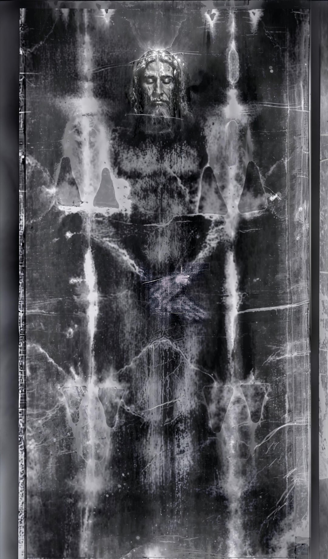 Full Body Shroud of Turin Man – Enhanced Negative Art Print Set ...