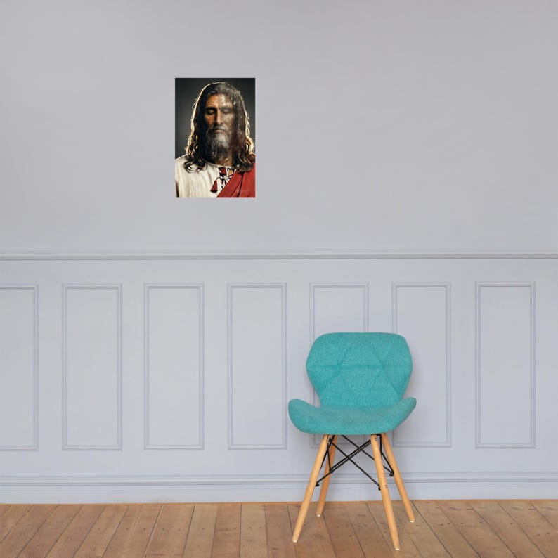 Signed Shroud of Turin Inspired Portrait | Split Face Print (12×18 / 20 ...