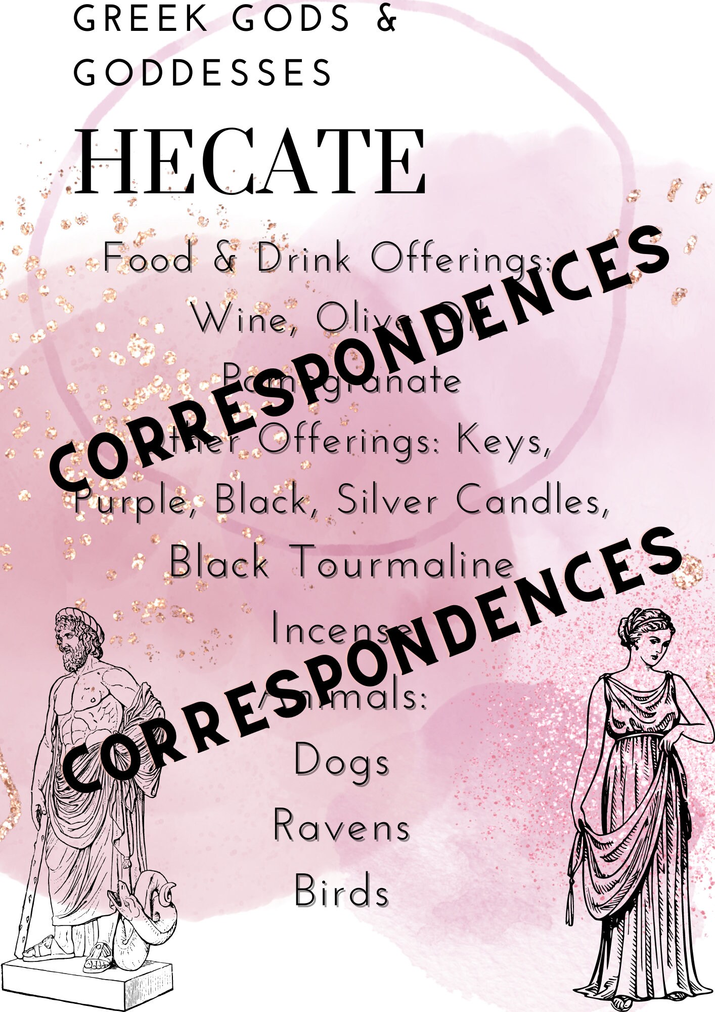 A4 and 8.5 X 11 Hecate Goddess of Witchcraft Correspondence - Etsy