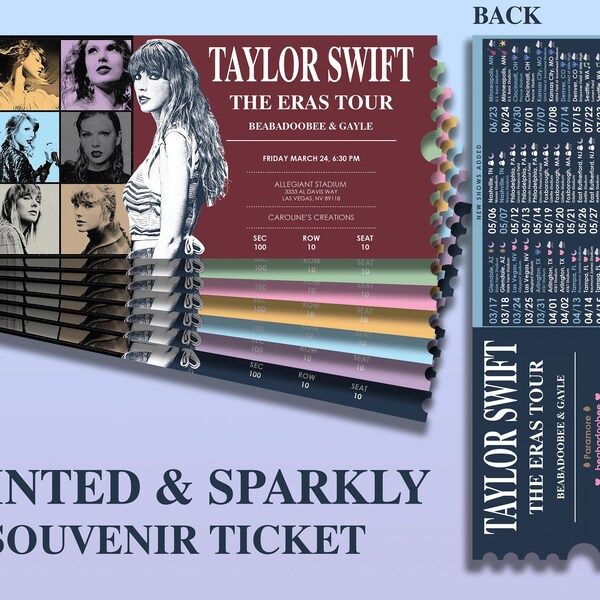 Eras Tour Ticket Physical Print Etsy