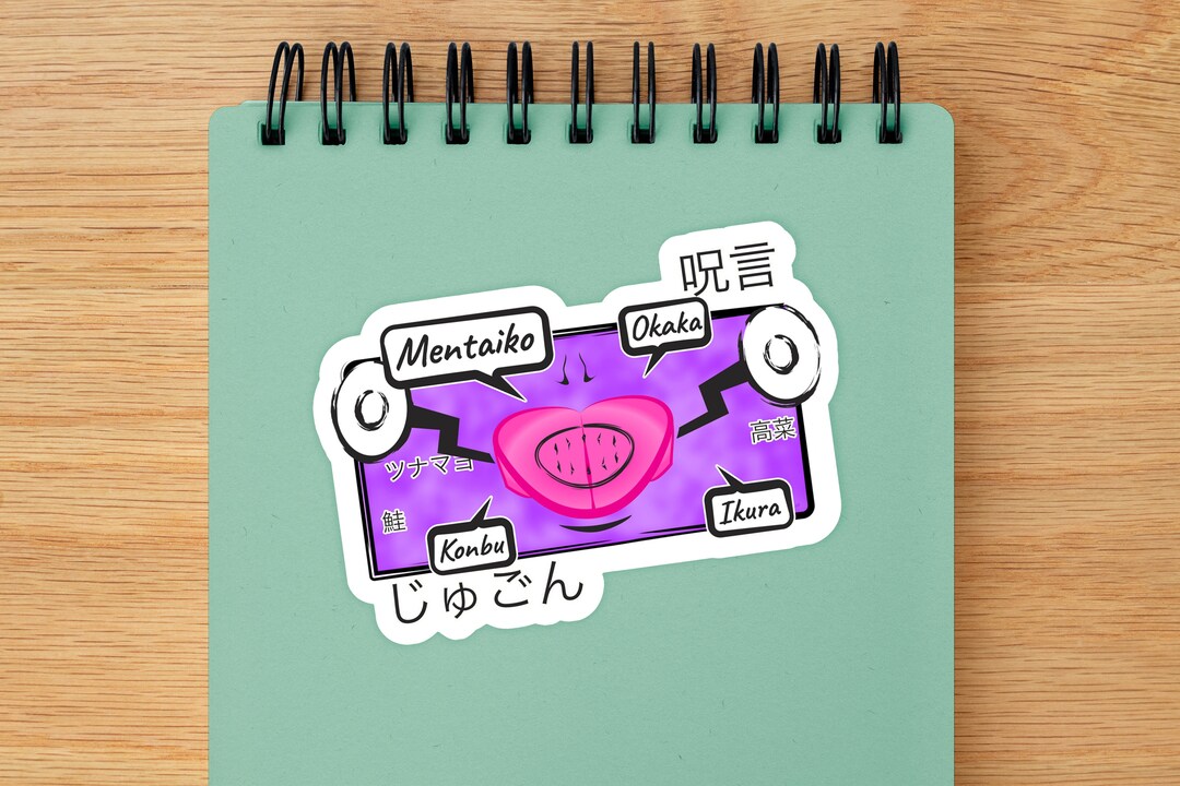 Cursed Speech Markings on Tongue With Onigiri Ingredients Die-cut ...