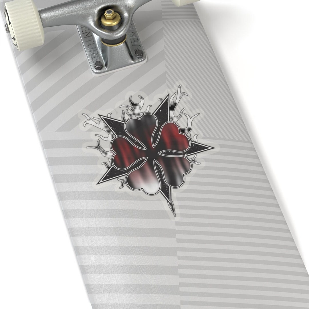 Smokey Red Five Leaf Clover Kiss-cut Sticker transparent OR White ...