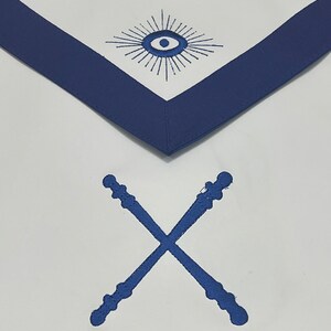Masonic Regalia Blue Lodge Officer Marshal Apron, Silver Chain Collar ...