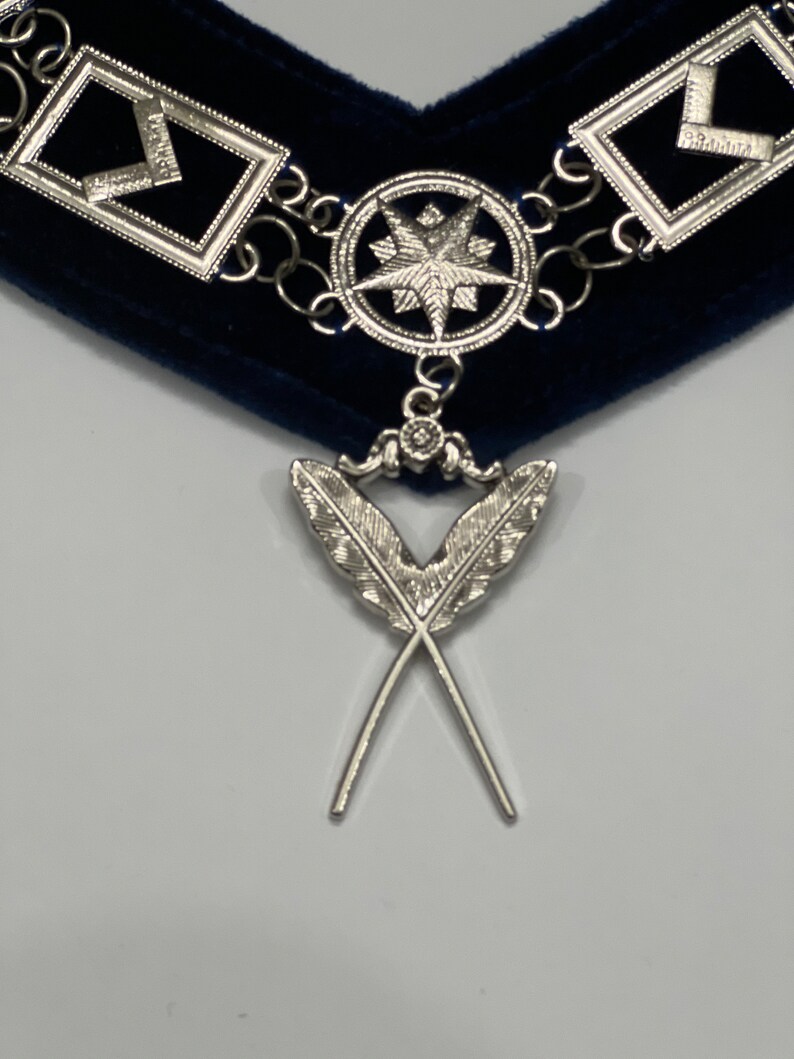 Masonic Regalia Blue Lodge Secretary Officer Apron Set Chain Collar ...