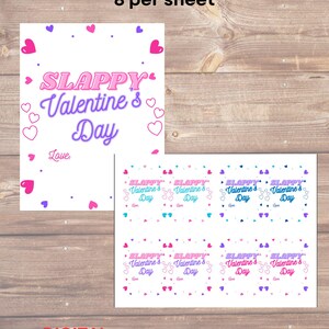 Slappy Valentines Day Card Printable for Gift Exchange, Slap Bracelet ...