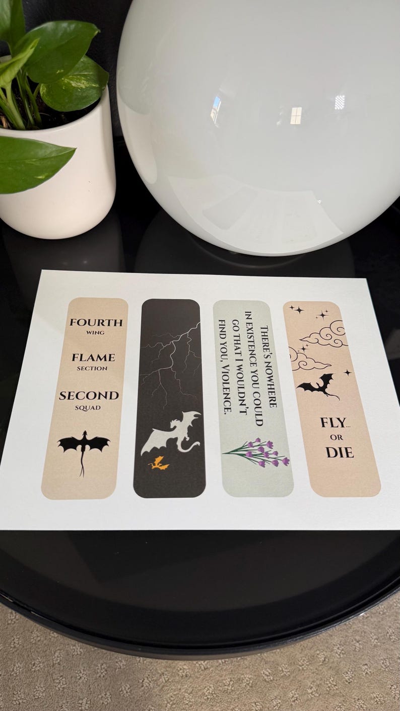 Fourth Wing-inspired Bookmarks | Printable Bookmarks With Quotes ...