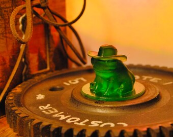 Handmade Clay Frog With Cowboy Hat Cowboy Frog Polymer Clay Miniature ...