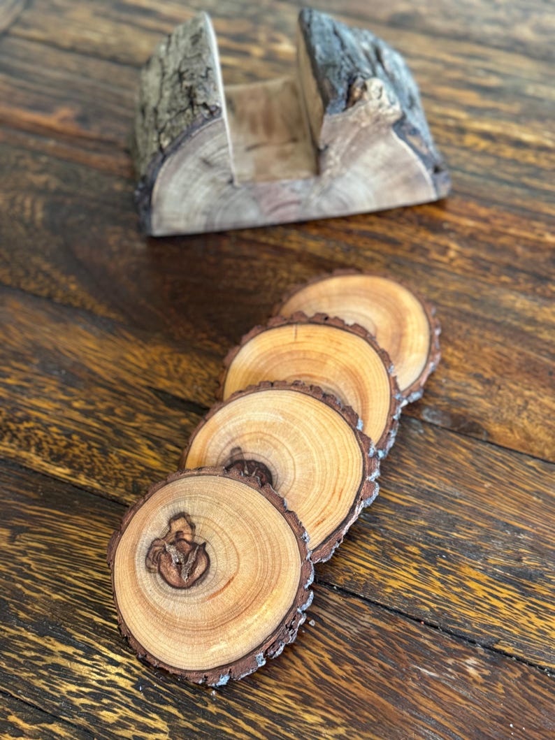 Pine Coasters With Live Edge and Bark. - Etsy