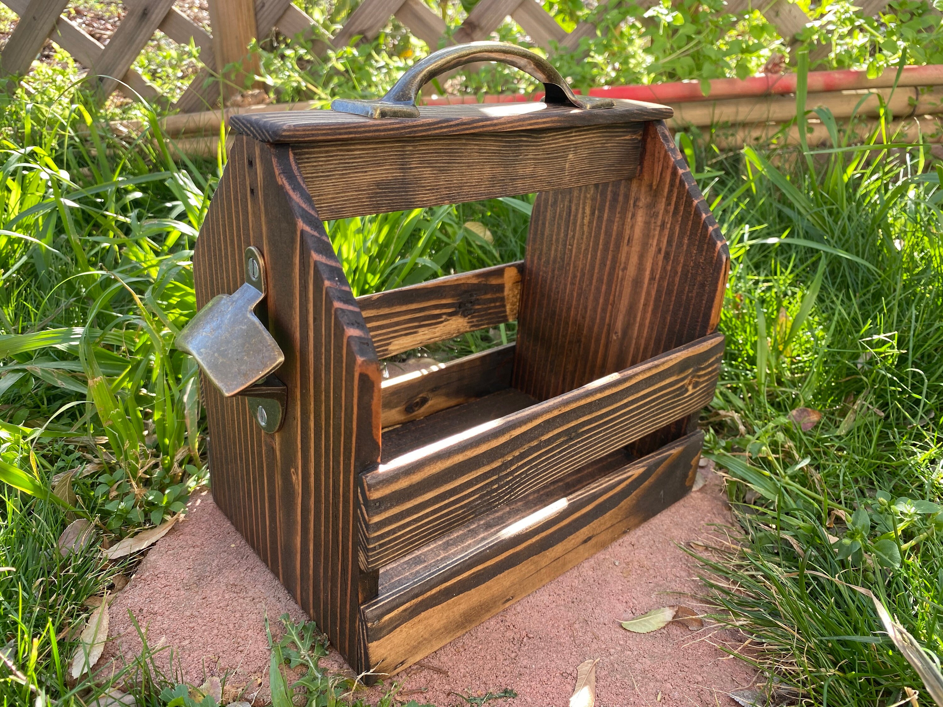 Drink Caddy With Metal Handle - Etsy