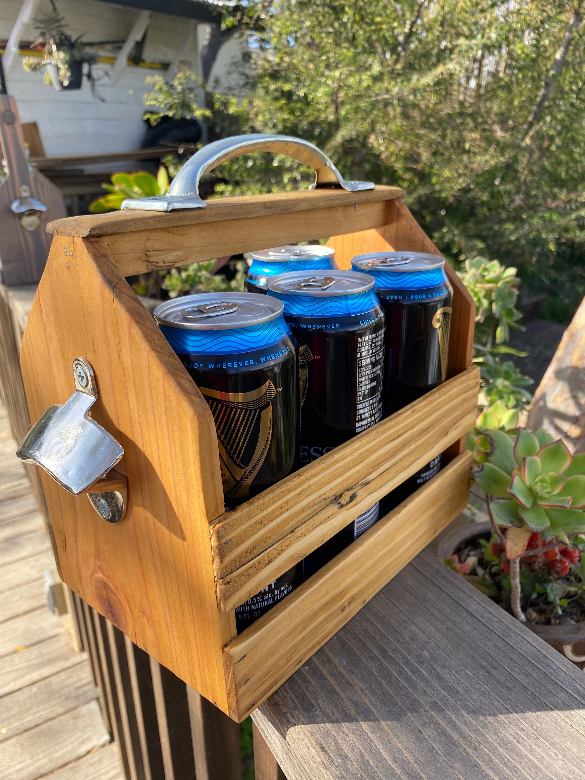 Drink Caddy With Metal Handle - Etsy